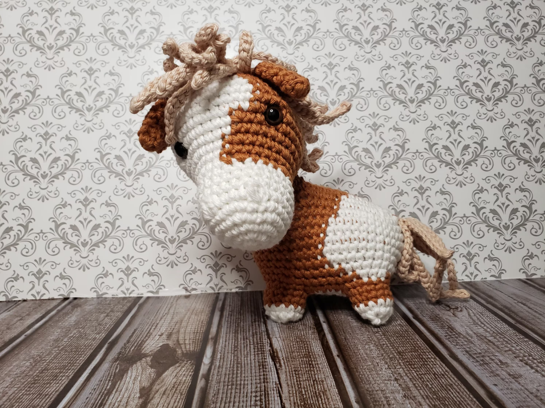 Pony Amigurumi, Crochet Horse, Stuffie, Stuffy, Plushie, Ready to Ship