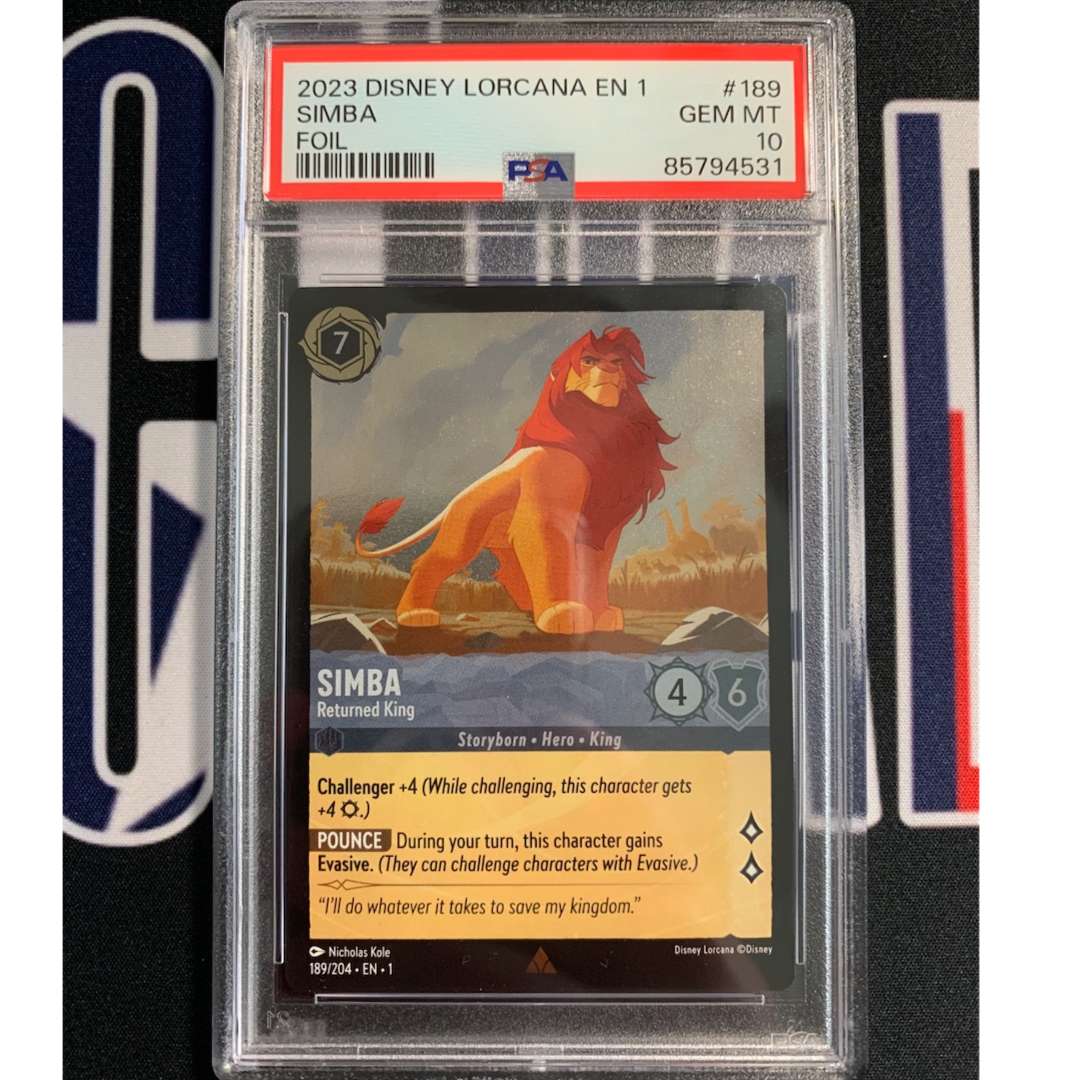 Simba 2023 Disney Lorcana 189/204 Cold Foil PSA 10