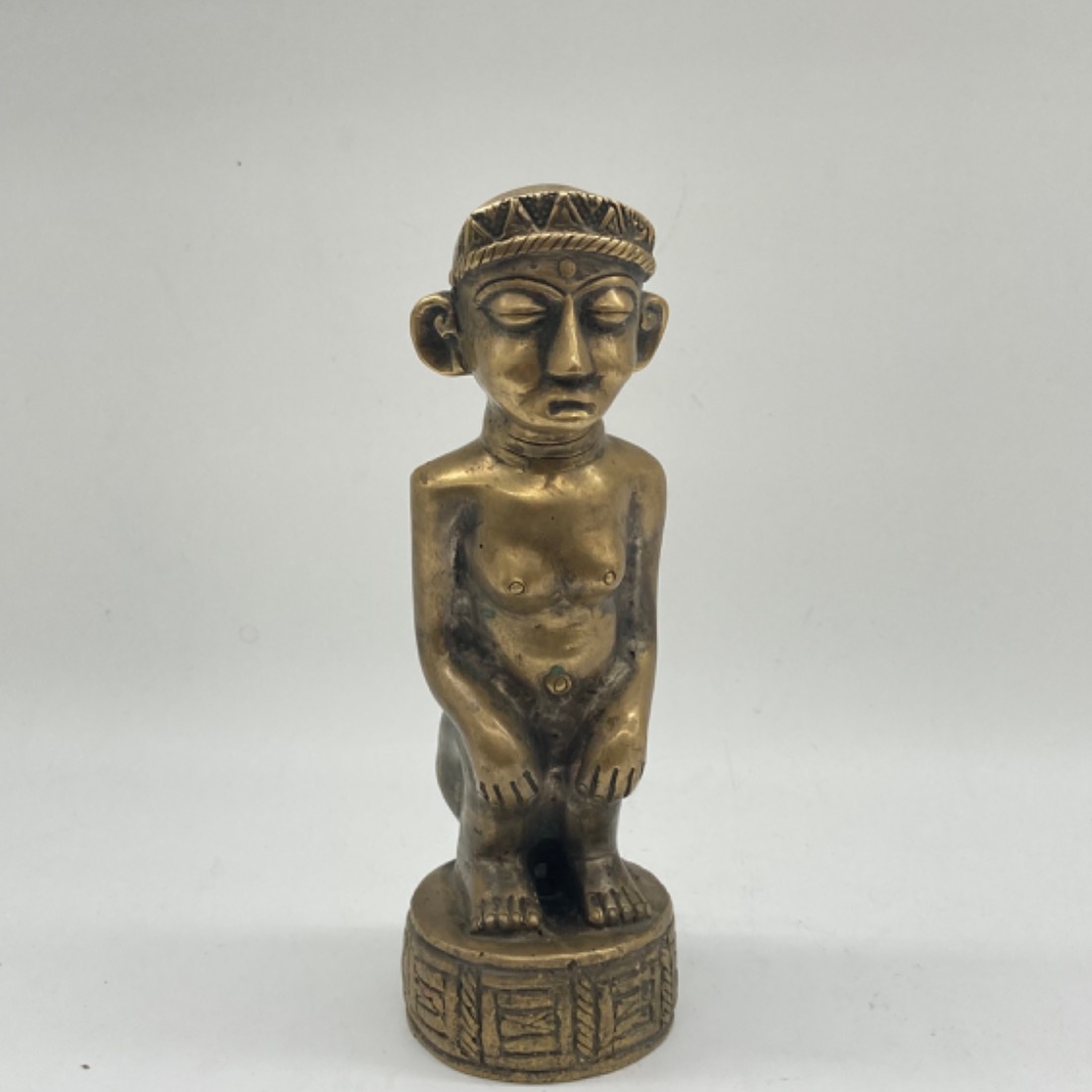 Bronze Statue Woman Sitting Fertility Symbol Origin Unknown Possibly ...