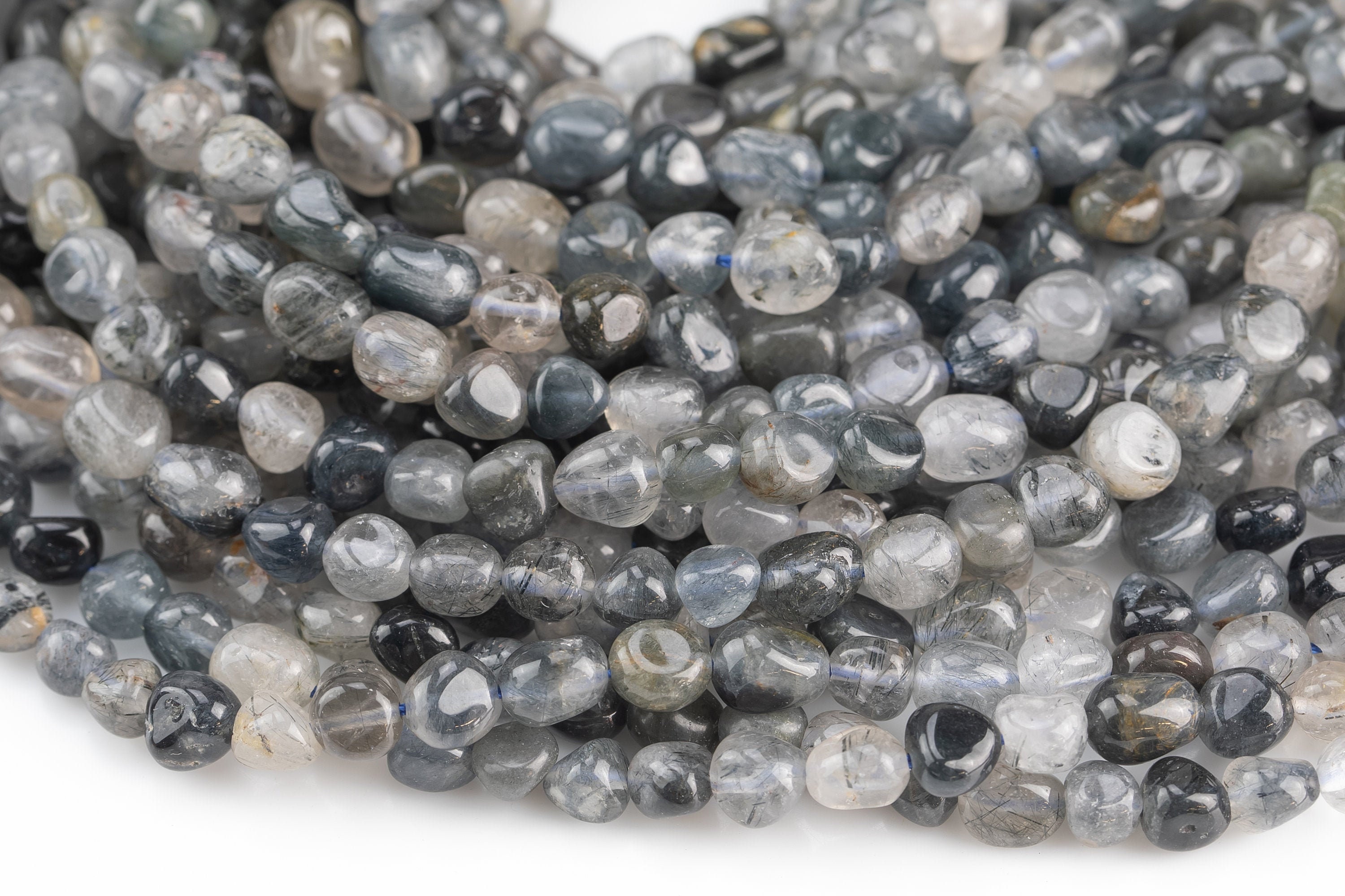 Natural Blue Rutilated Quartz Nuggets Beads -16 Inch strand - Wholesale ...