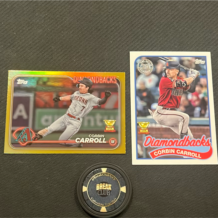 Corbin Carroll 2024 Topps Series One Lot - Gold Foul Border And 35th ...