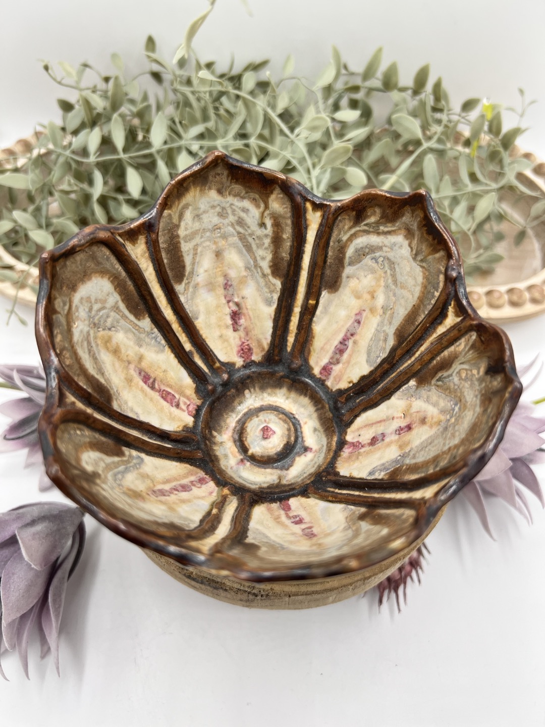 Signed Studio Art Pottery Tulip Bowl