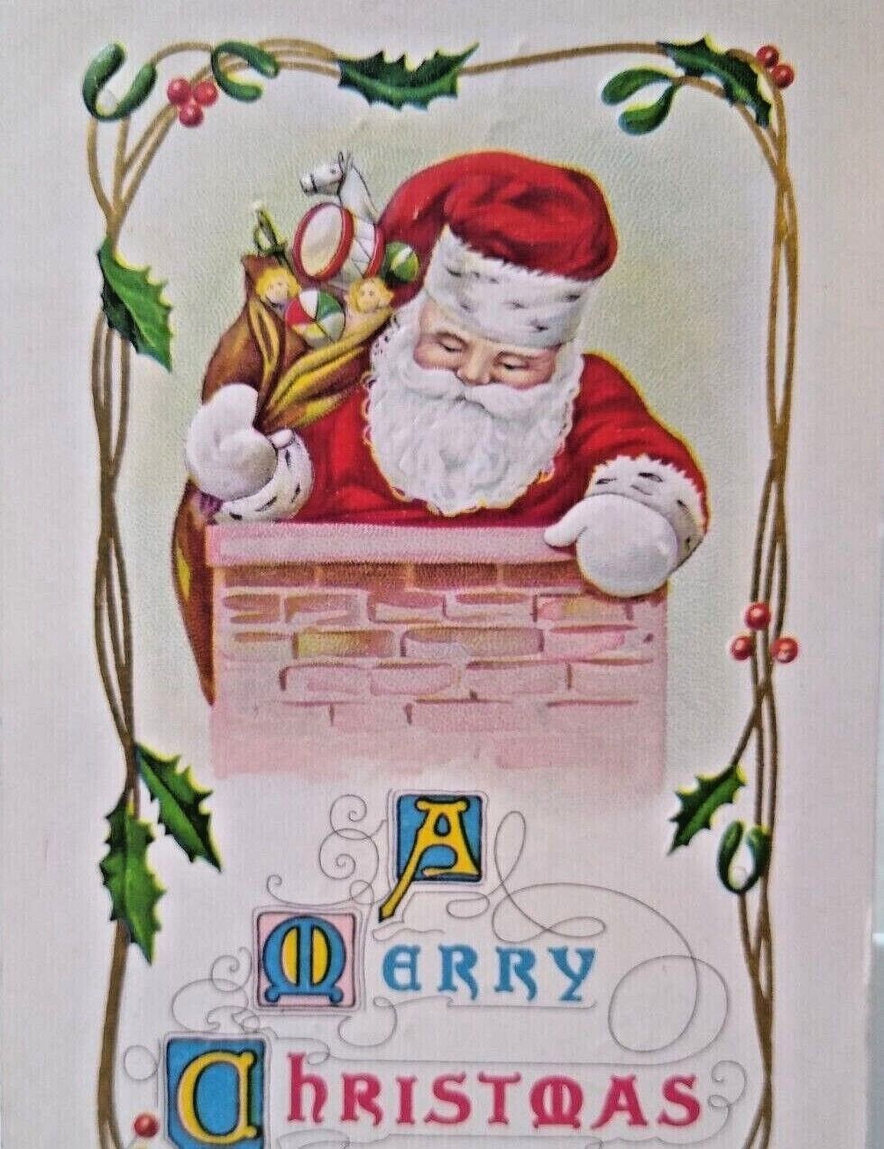 Santa Claus Saint Nicholas Father Christmas Inside Chimney Stecher ...