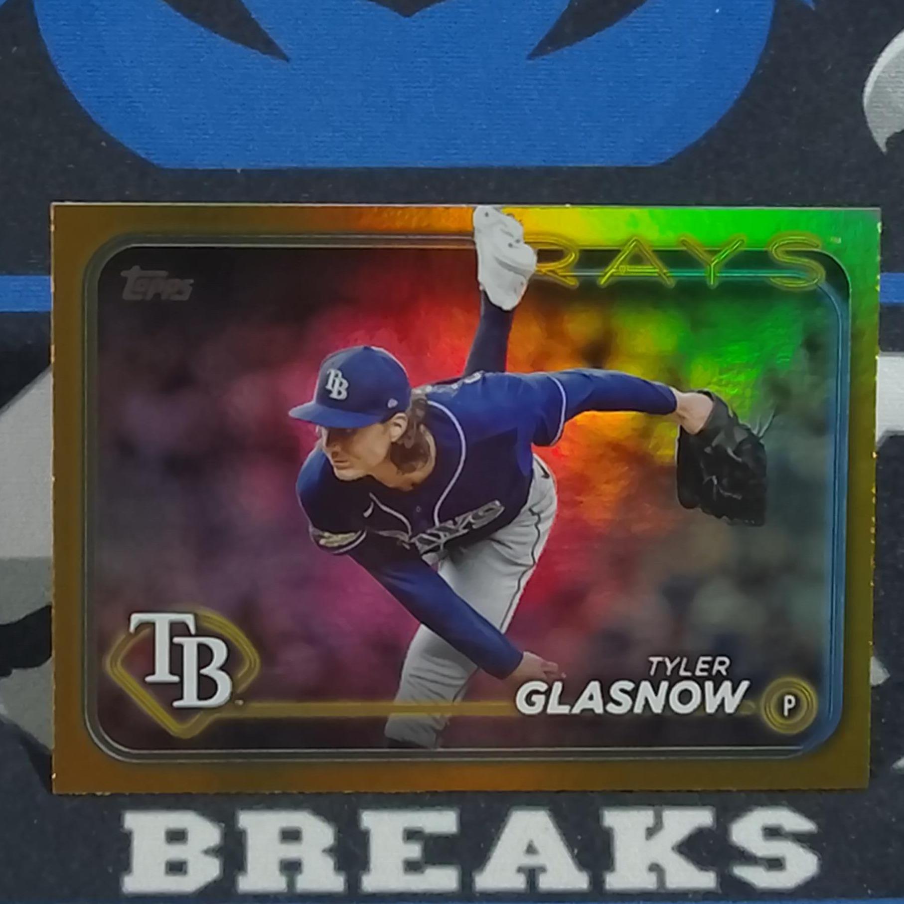 2024 Topps Series 1 - TYLER GLASNOW - Gold Foilboard - Tampa Bay Rays