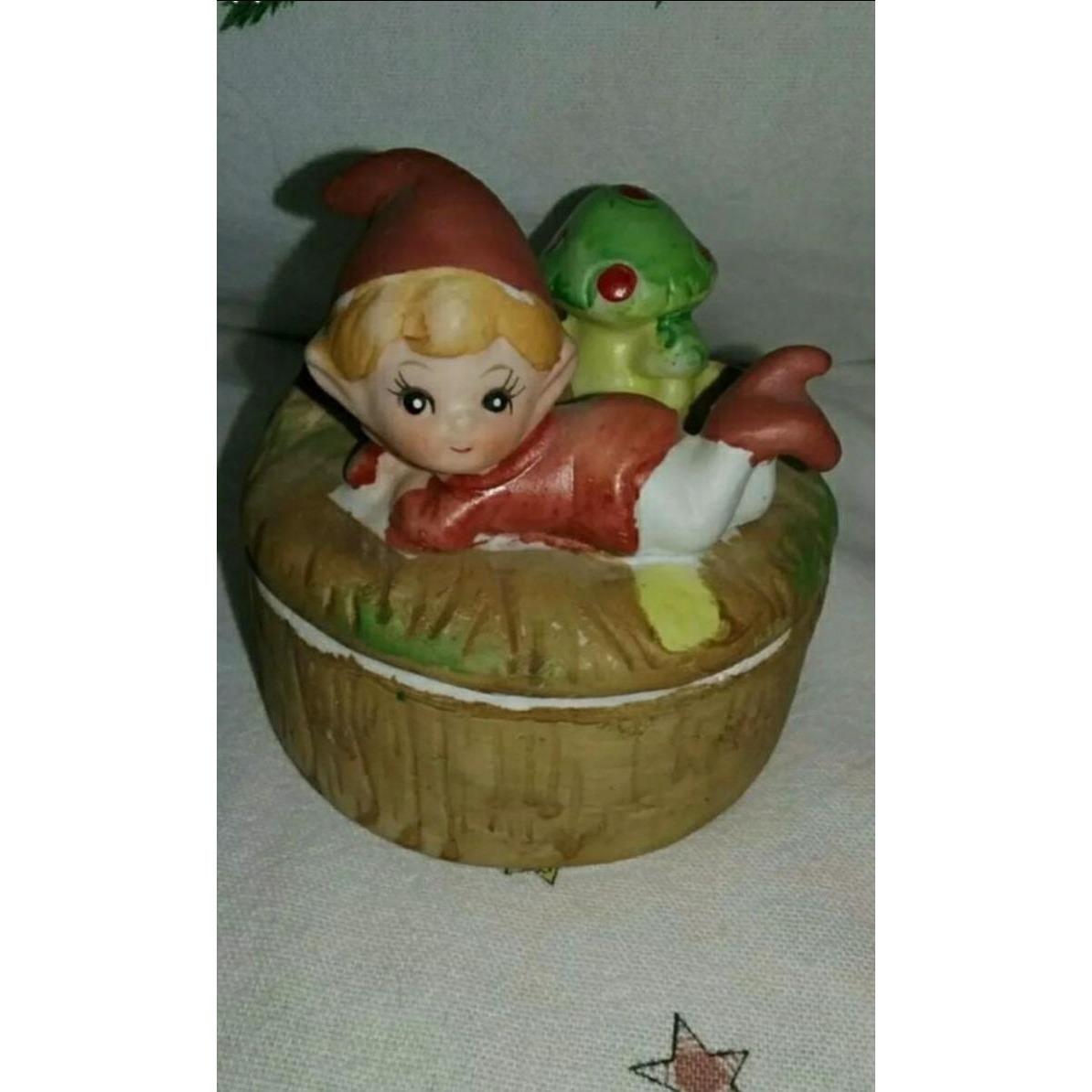 Vintage Homco Elf Trinket Box 5404