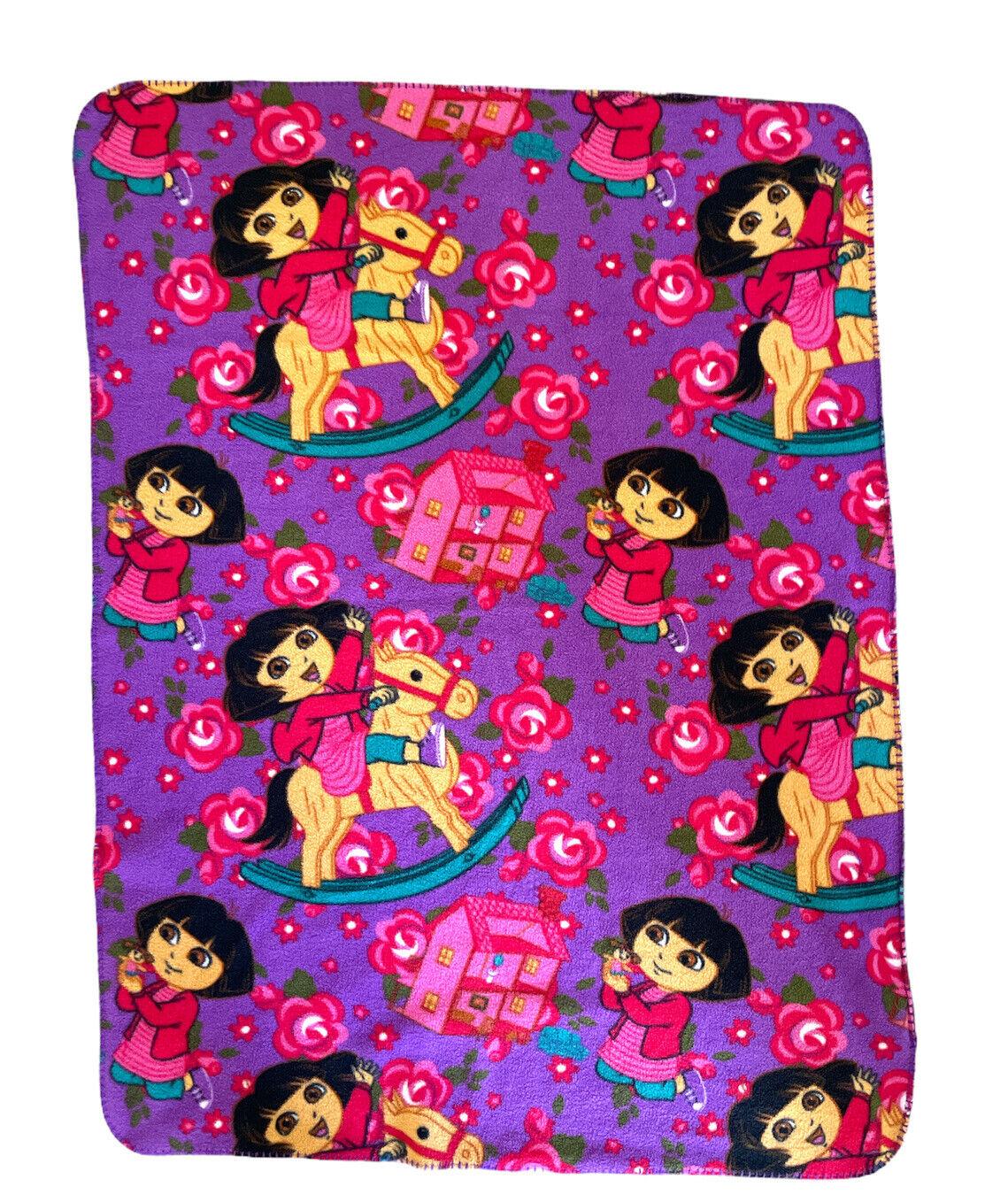 Dora The Explorer Rocking horse Blanket Throw Nickelodeon Nick Jr ...
