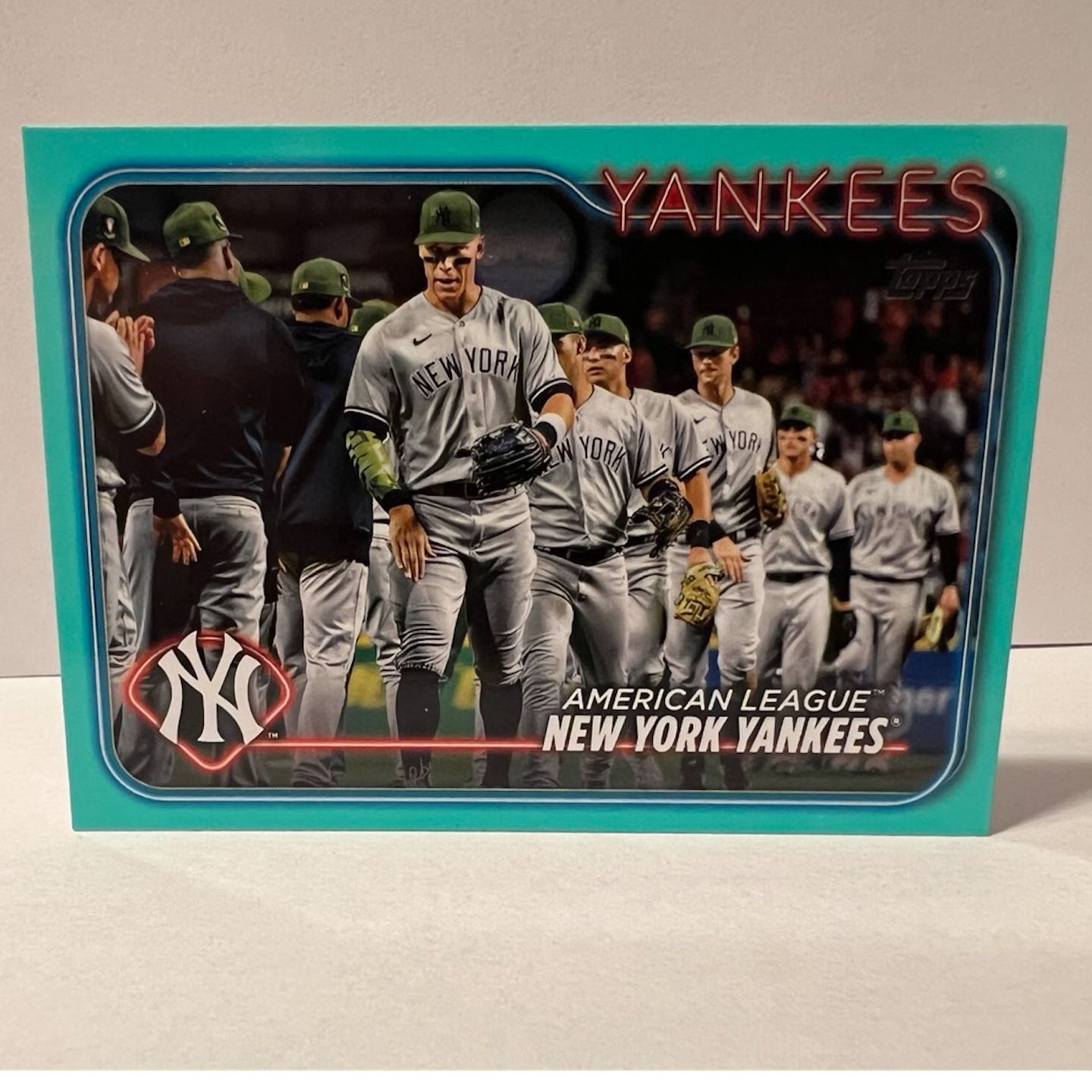 2024 Topps New York Yankees Team Card Teal Fanatics Exclusive