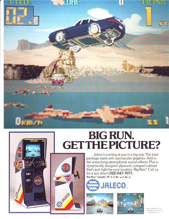 Big Run Arcade FLYER Original NOS Video Game Paper Artwork Sheet 1989 ...