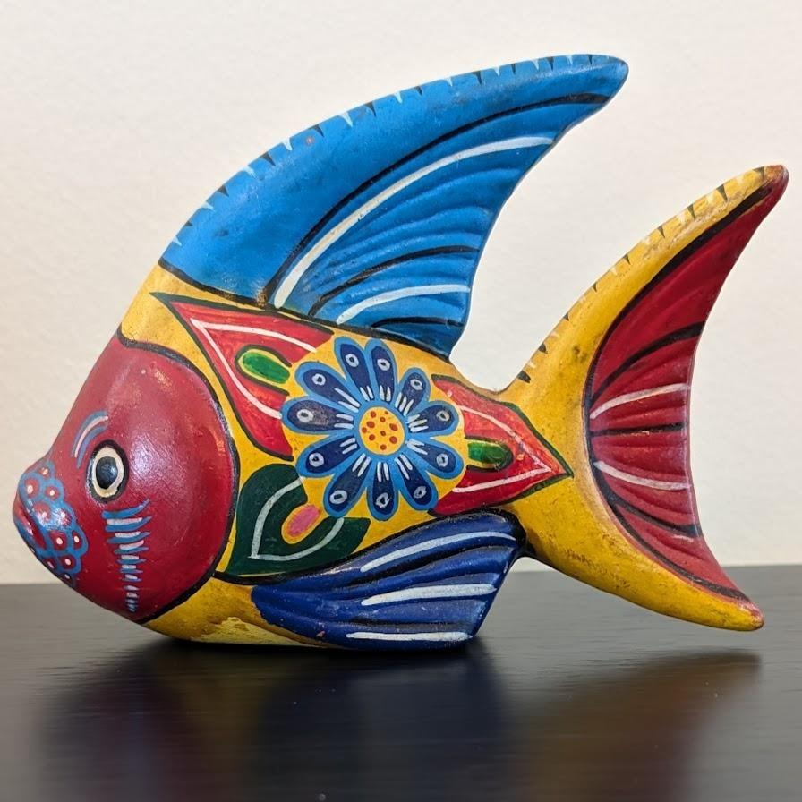 Vintage Feisty Fish - Mexican Ceramic Folk Art Figurine
