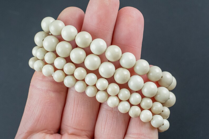 Natural RiverStone Fossil Coral Jasper Round Size 6mm and 8mm- Handmade ...