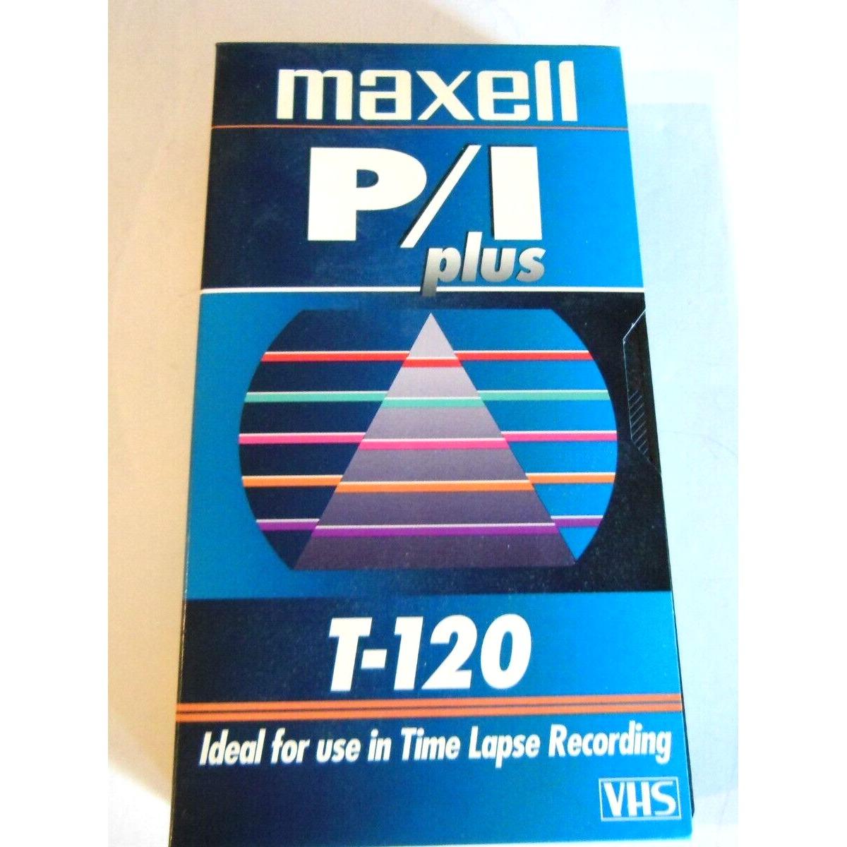 Vintage NOS Maxell VHS Video Tape Sealed P/I Plus T-120 Time Lapse Recording Blank Video NEW! 9 ...