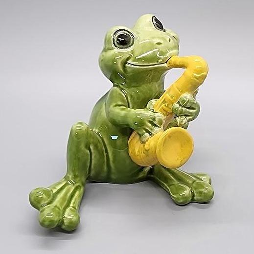 Vintage Goebel West Germany Frog Playing Saxophone Porcelain Figurine ...