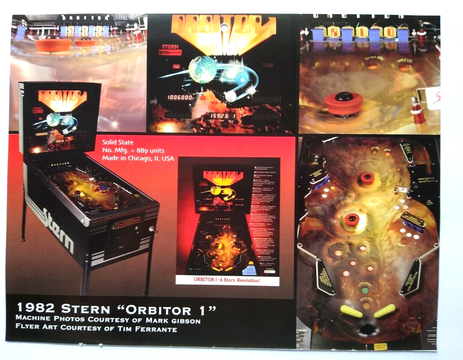 Orbitor 1 Pinball Machine Artwork Collage Ready To Frame Game Space Age ...