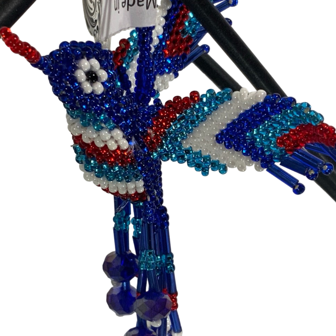 Beaded Fluttering Patriotic Hanging Hummingbird Home Décor Handmade ...