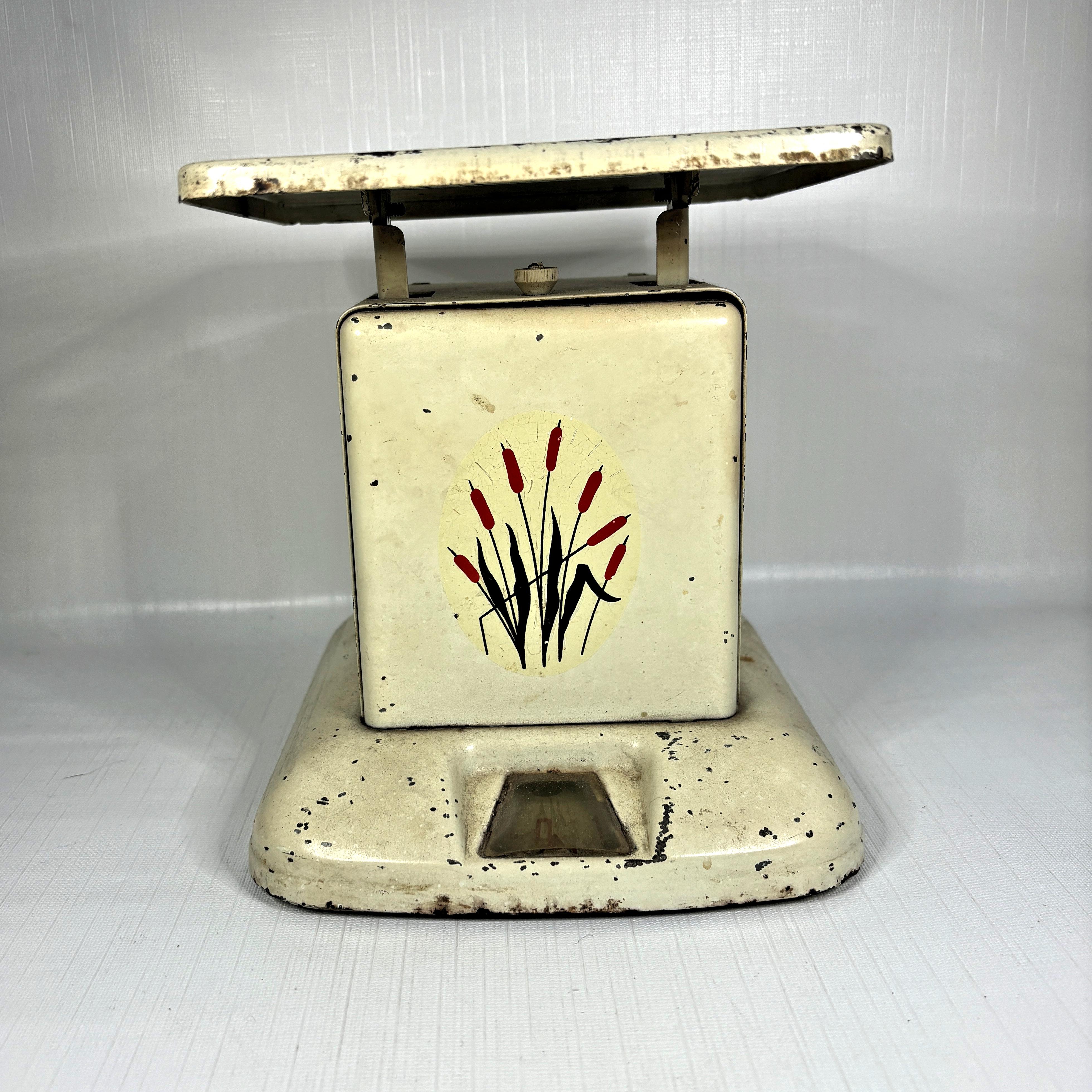 50s Sears Roebuck Kitchen Scale Cattail 24lb Farmhouse Country Shabby ...