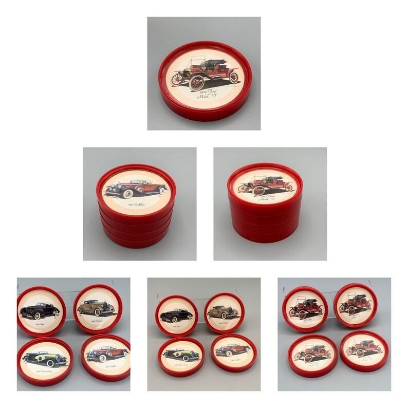 Vtg Ford Classic Cars Pictured Red Stackable Reversible Plastic ...