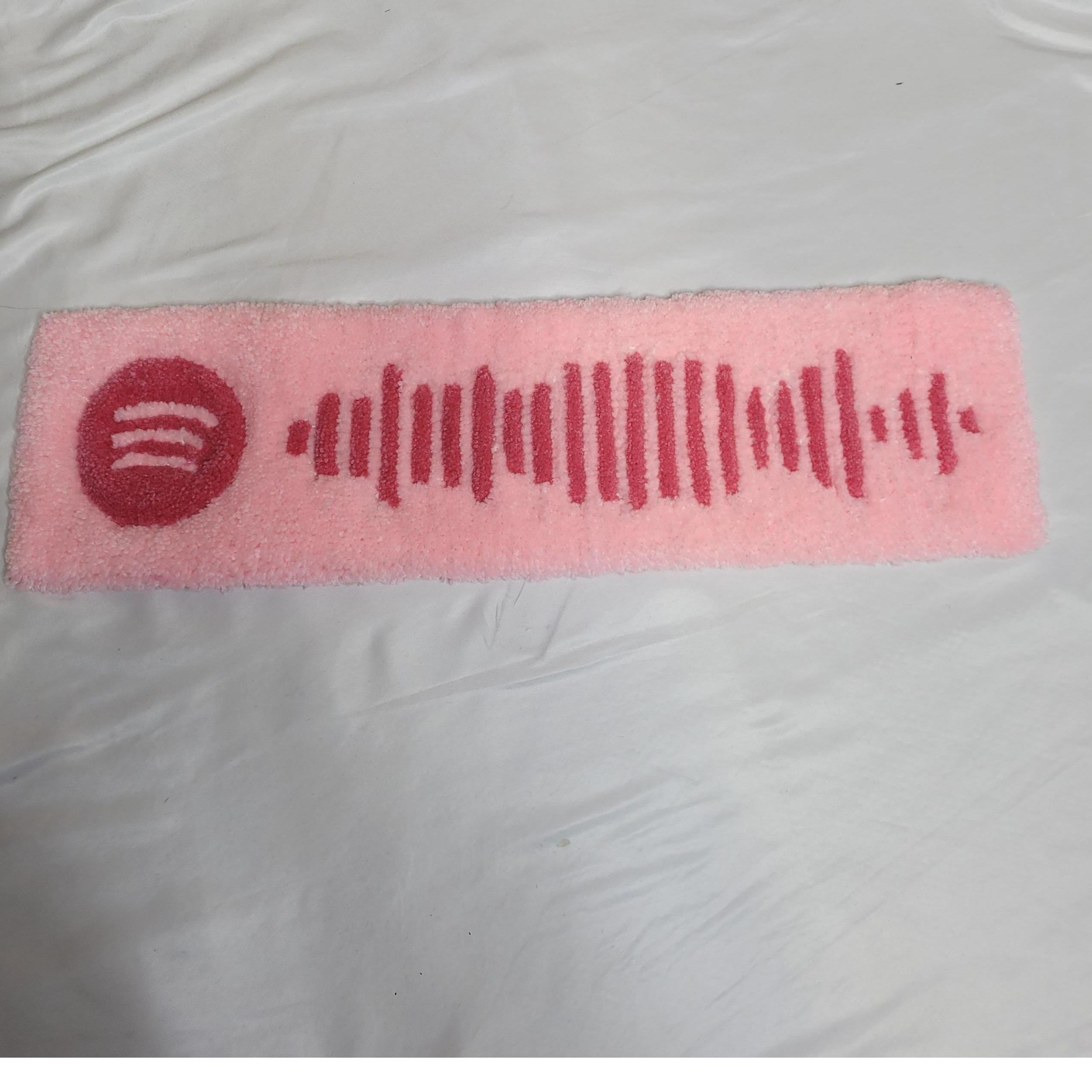 Spotify custom keyboard mini rug hand tufted gamer student work desk decor