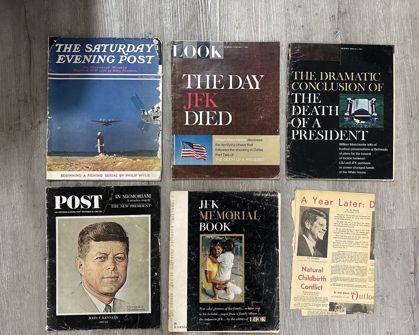 Vintage JFK Kennedy Assassination Magazines Look Life Mag Saturday Post Variety