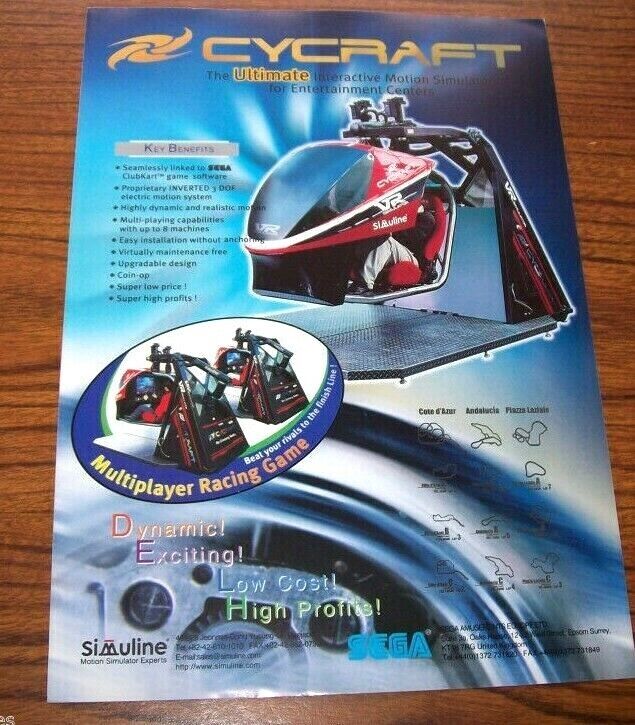 Cycraft Arcade FLYER Motion Simulator Driving Game Promo Artwork 2003
