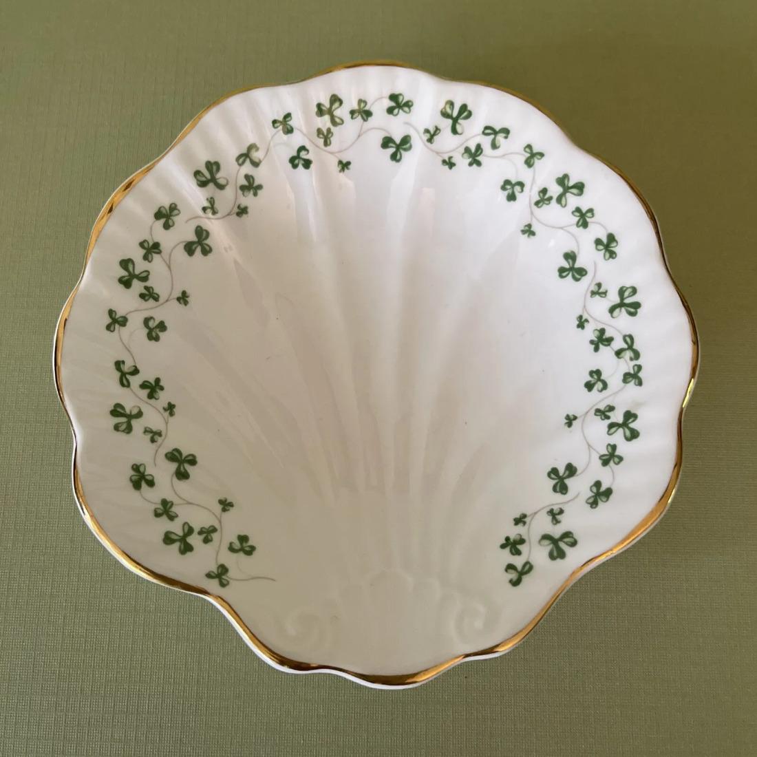 Royal Tara Trinket Dish Bone China from Ireland - Shamrock Design Shell ...