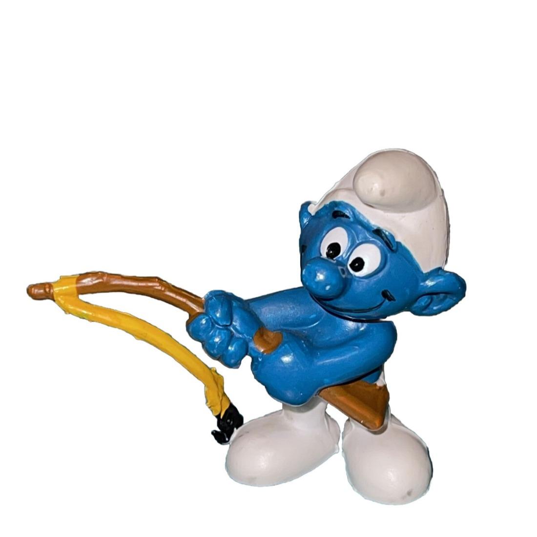 Smurfs Angler Smurf Fishing Pole Vintage Peyo PVC Figurine 1978 no hook