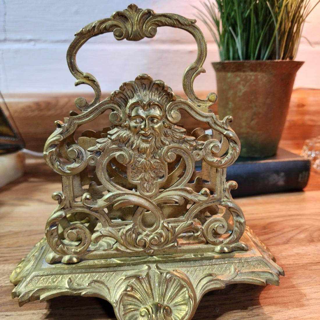 Victorian DL Depose Brass Letter/Napkin Holder