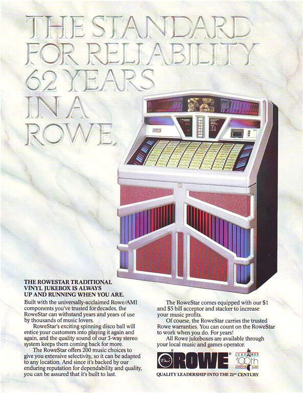 Rowe ROWESTAR TRADITIONAL Vinyl Orig NOS Jukebox Phonograph Music Sales ...
