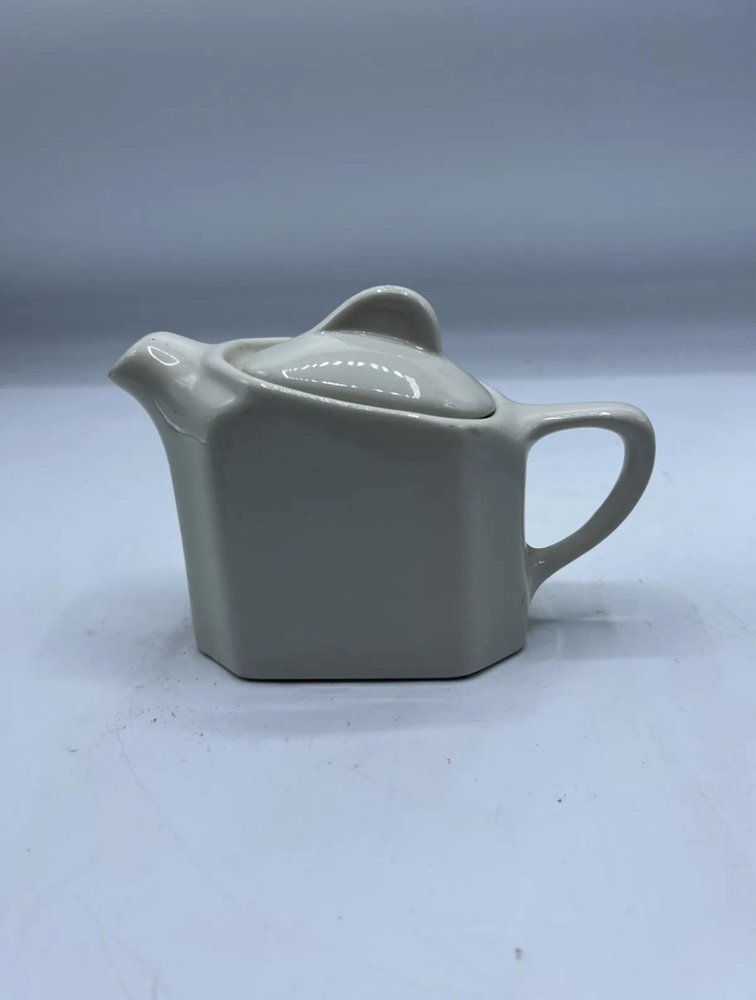 Big HALL Single Serve Mini Teapot Tea Pot White Sleek Vintage Mid ...