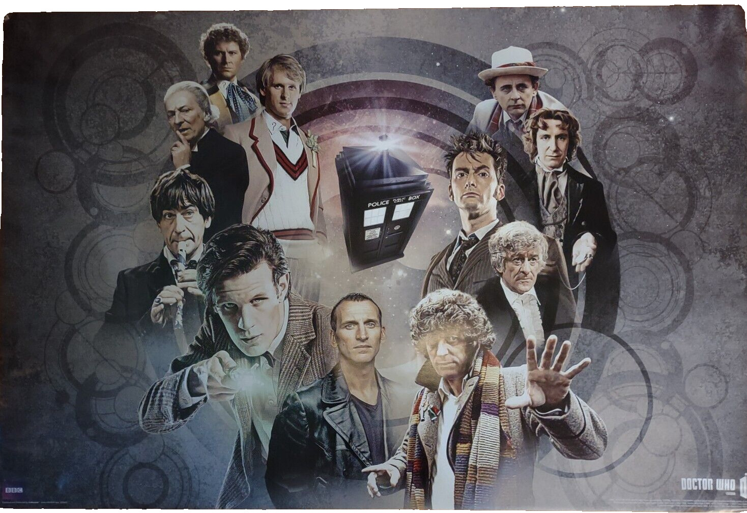 Doctor Who Large Poster 11 Doctors & Tardis 36" Wall Art BBC 1996 Sci ...