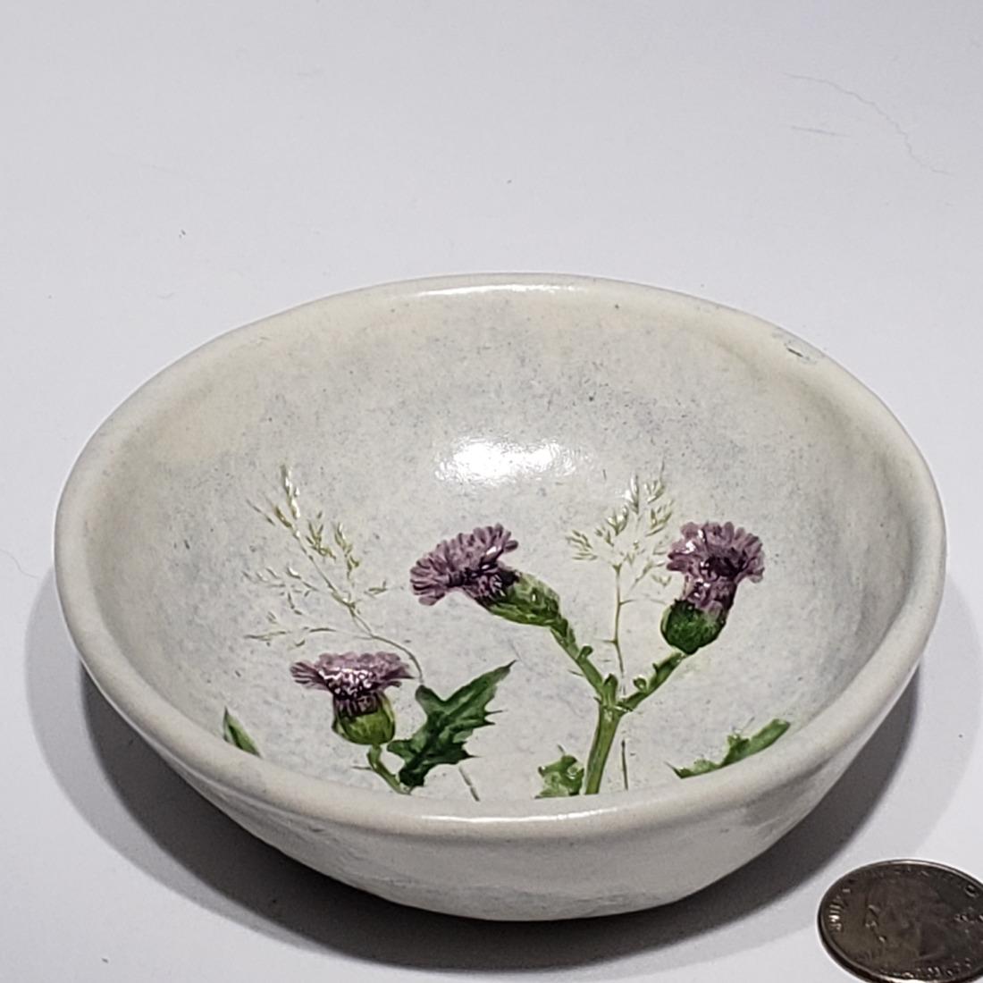 Salt Marsh Pottery 5" Thistle Trinket Bowl Wall Hanging Dartmouth MA ...