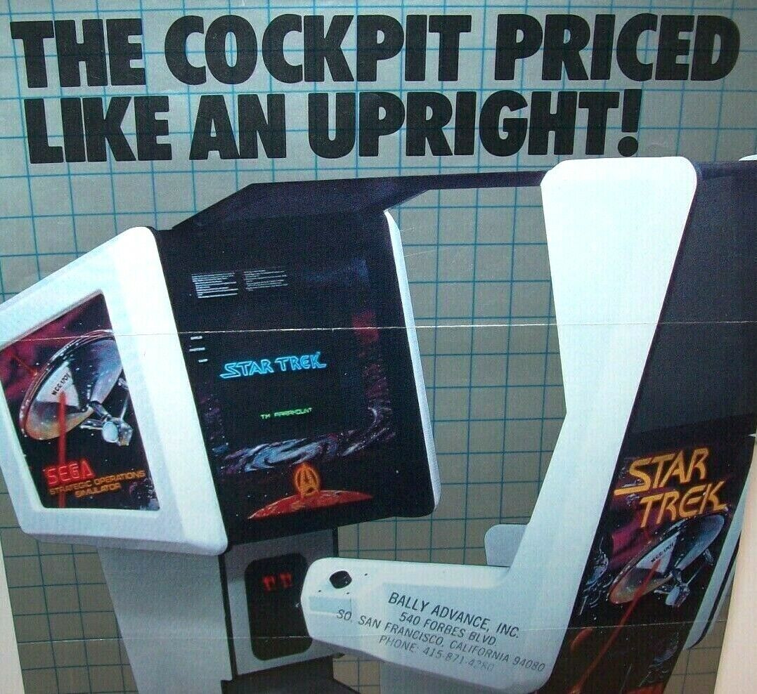 Star Trek Arcade FLYER Original Cockpit Retro Vintage Video Game ...
