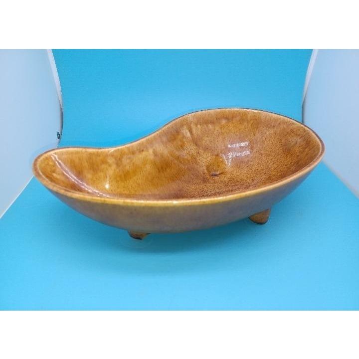 Vintage Covina Pottery Kidney Shaped Planter Brown California Pottery