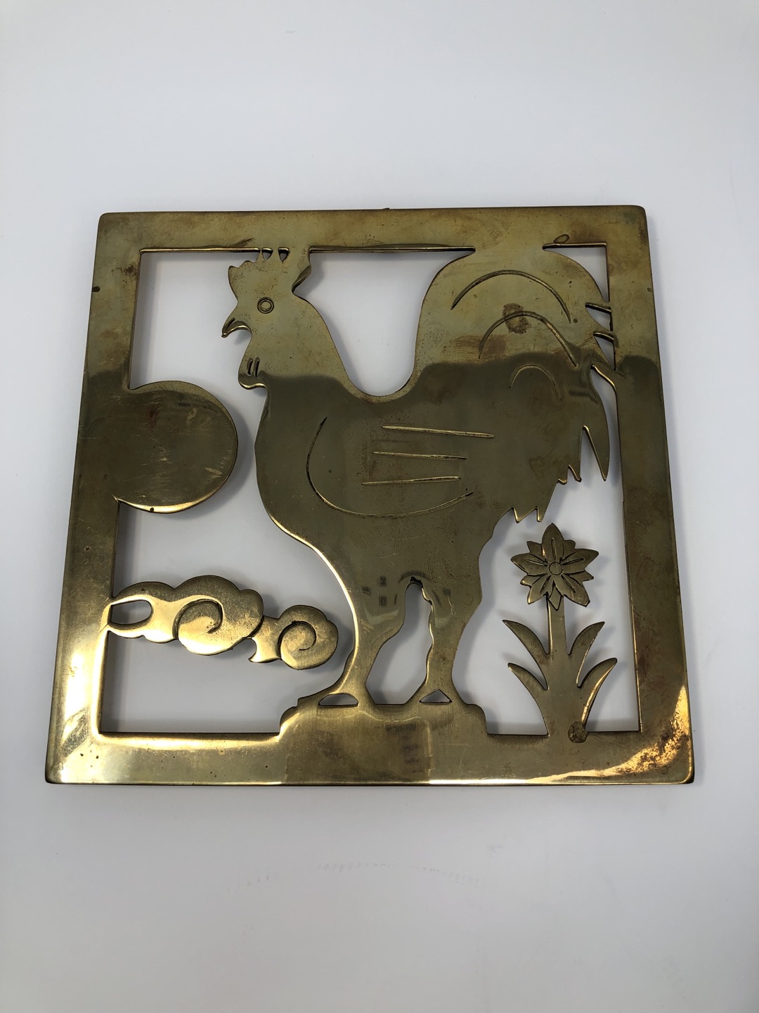 Brass Rooster Kitchen Trivet