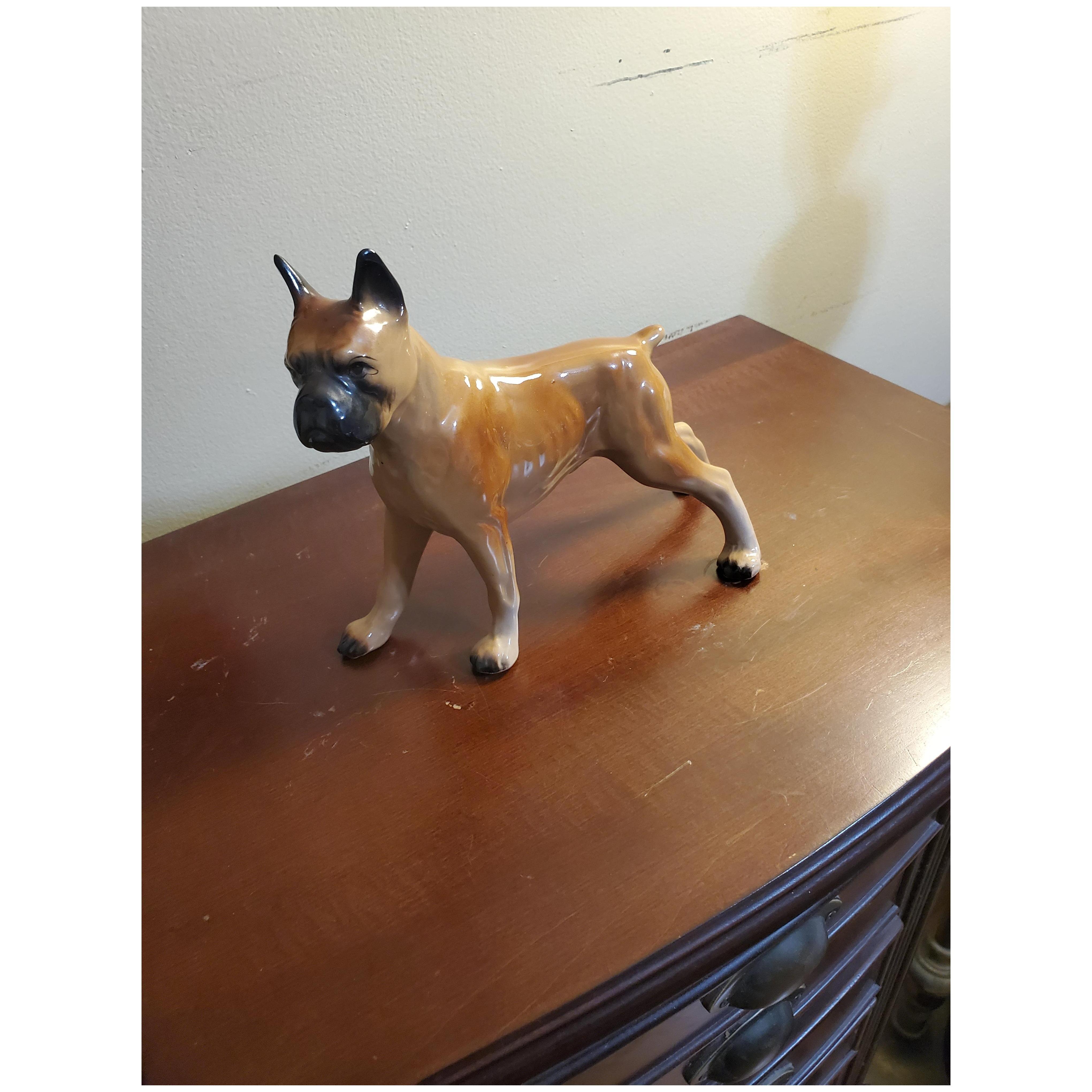 Boxer Dog Figurine Made in Japan