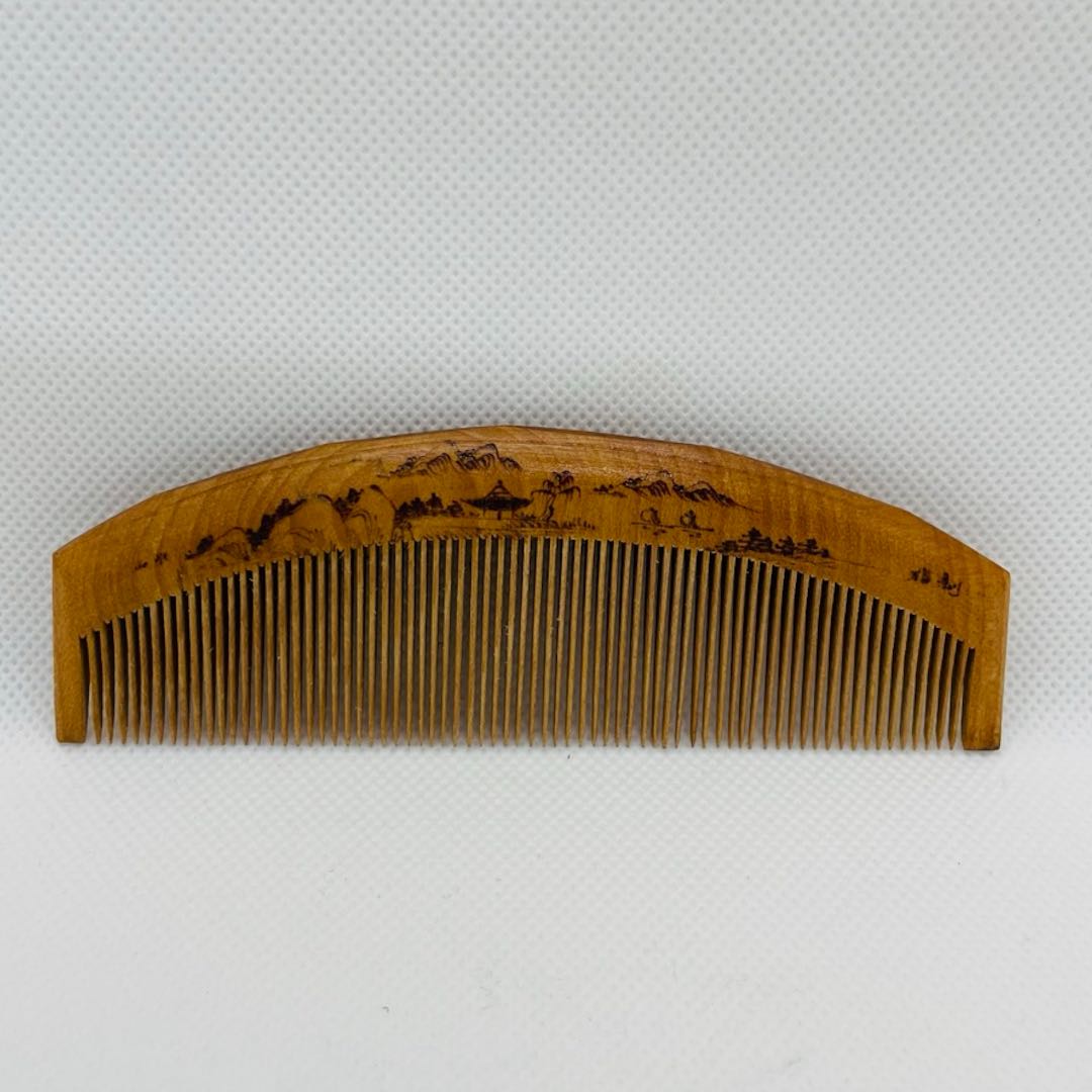 Japanese Carved Wooden Hair Comb Vintage Haircare Accessory Kushi