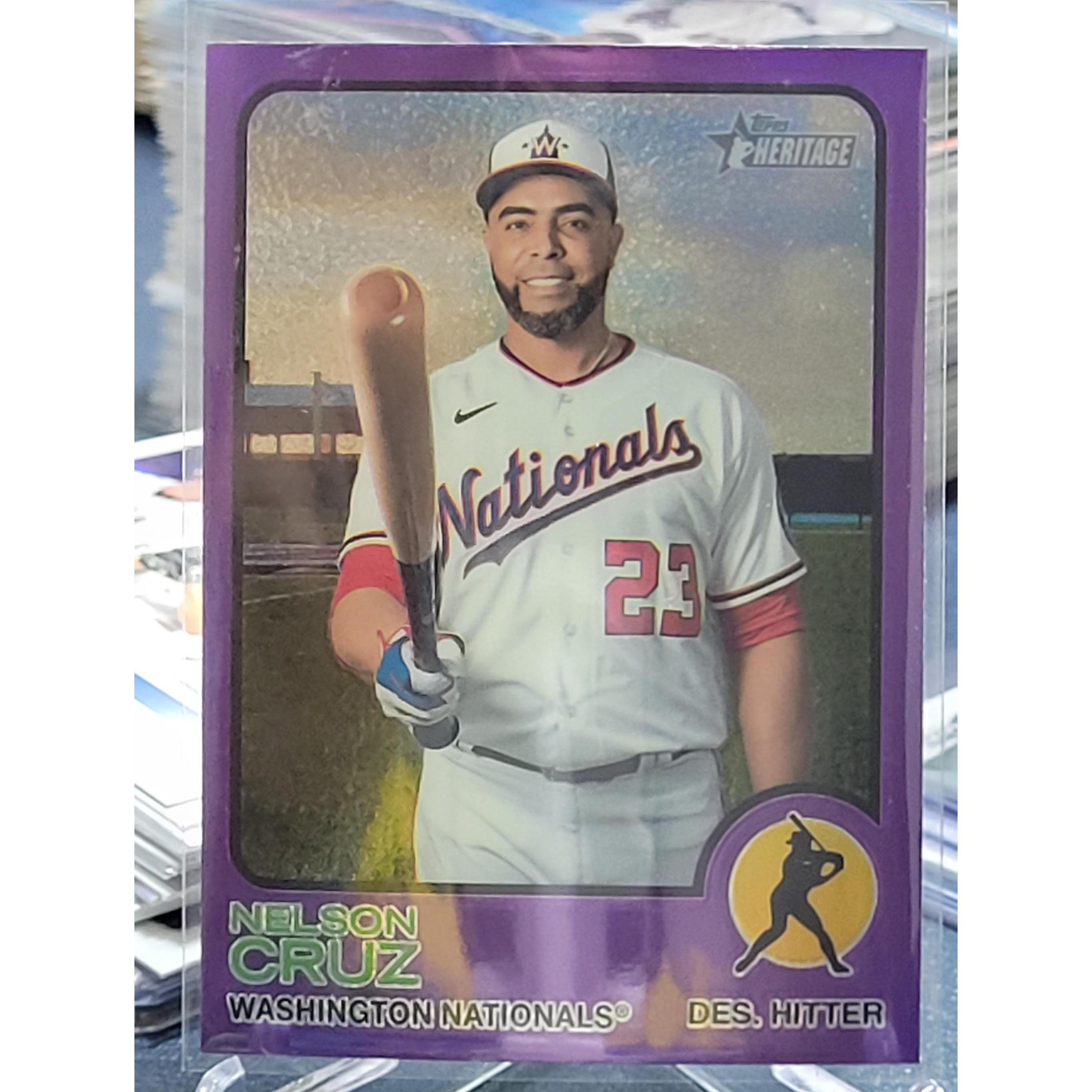 2022 Heritage High Number Base Chrome Hot Box Purple #719 Nelson Cruz