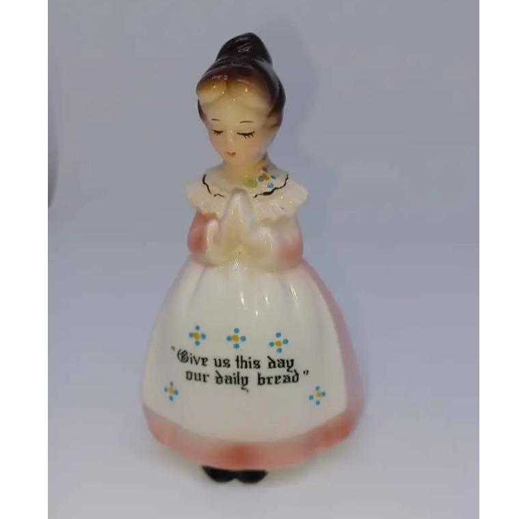 Vintage Enesco Praying Lady Salt Shaker 1950s