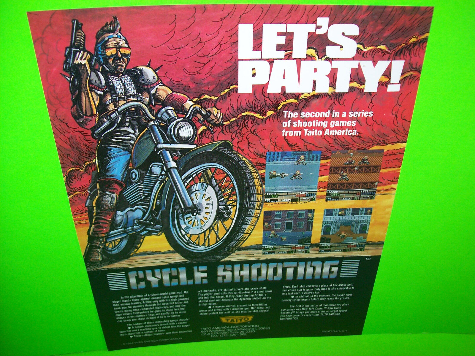 CYCLE SHOOTING + NY Captor 1986 Video Arcade Game Flyer Vintage Retro ...