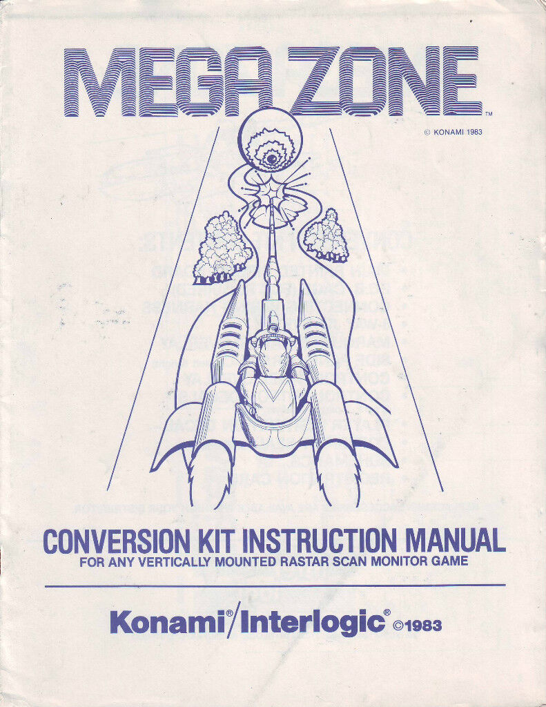 Mega Zone Arcade Game MANUAL Original Video Game Service Repair 1983