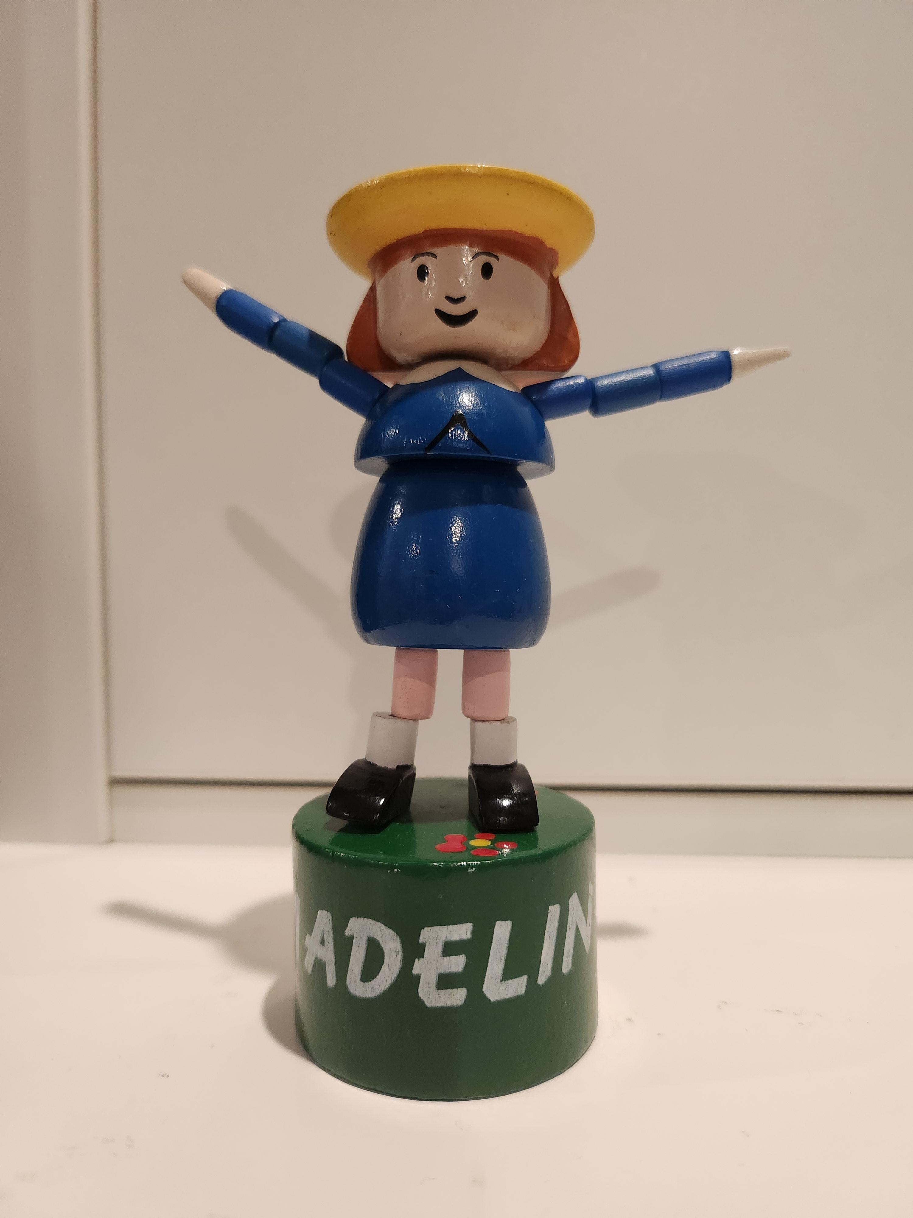 Vintage Schylling Madeline wood toy thumb puppet push toy