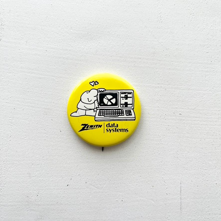 Zenith Data Systems Computer Advertising Pin Button Vintage 1980s