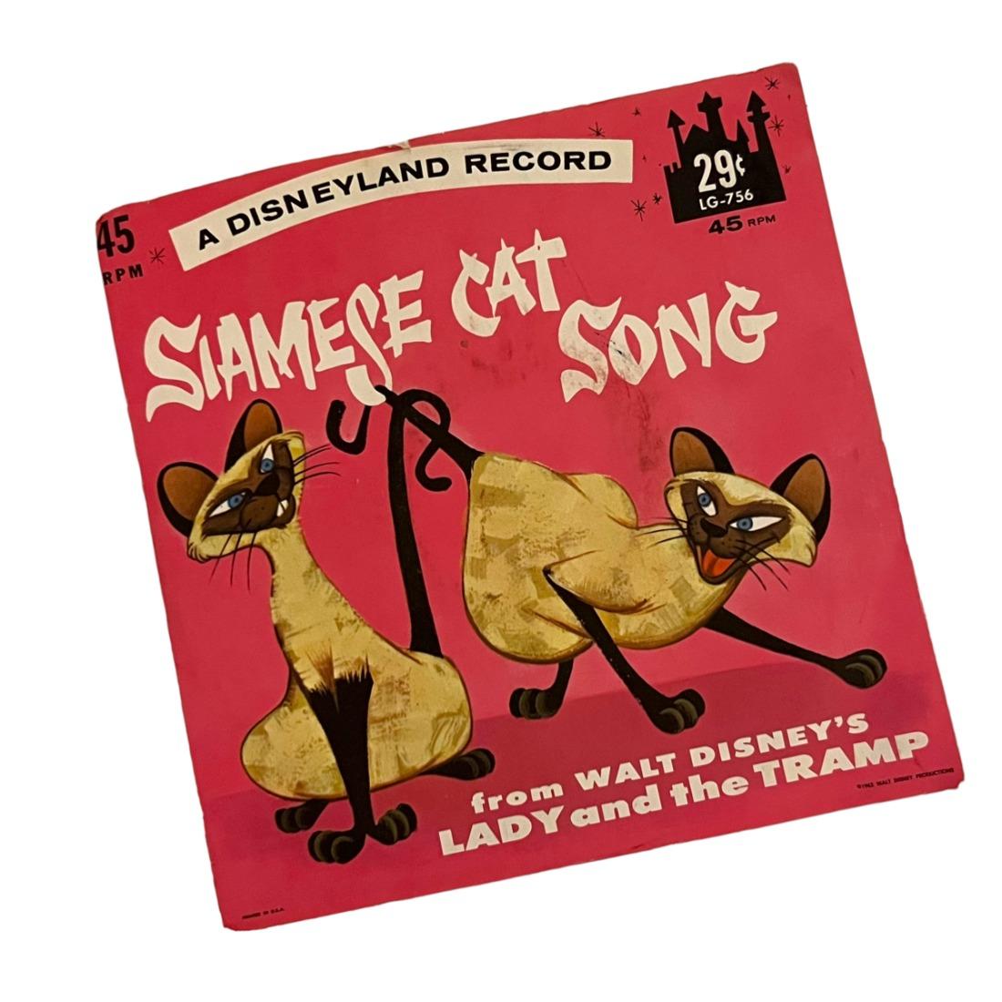 Siamese Cat Song A Disneyland Record 45 rpm Walt Disney's Lady and the ...