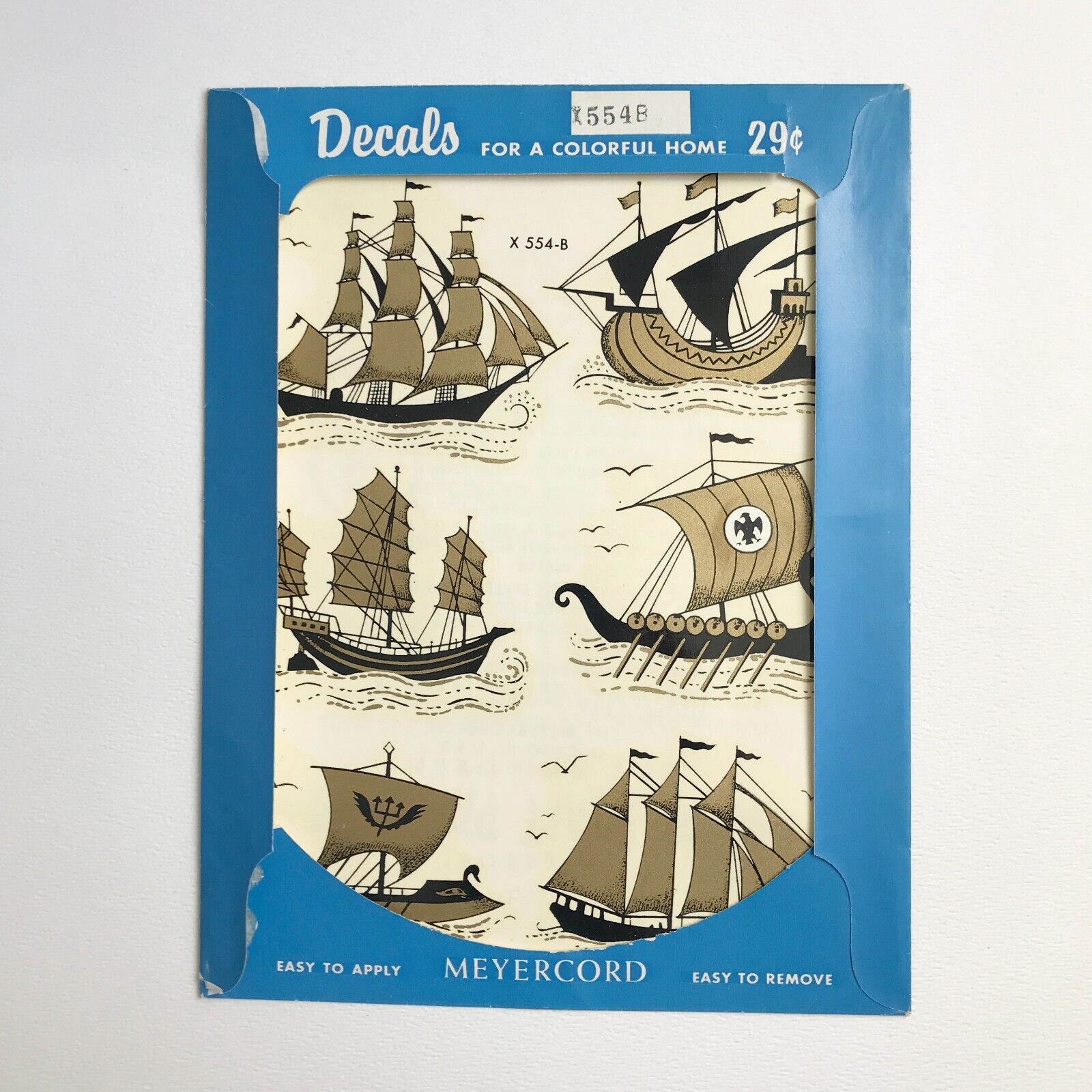 Vintage Meyercord Ships Sailboats Nautical Pirate Decals New Old Stock ...