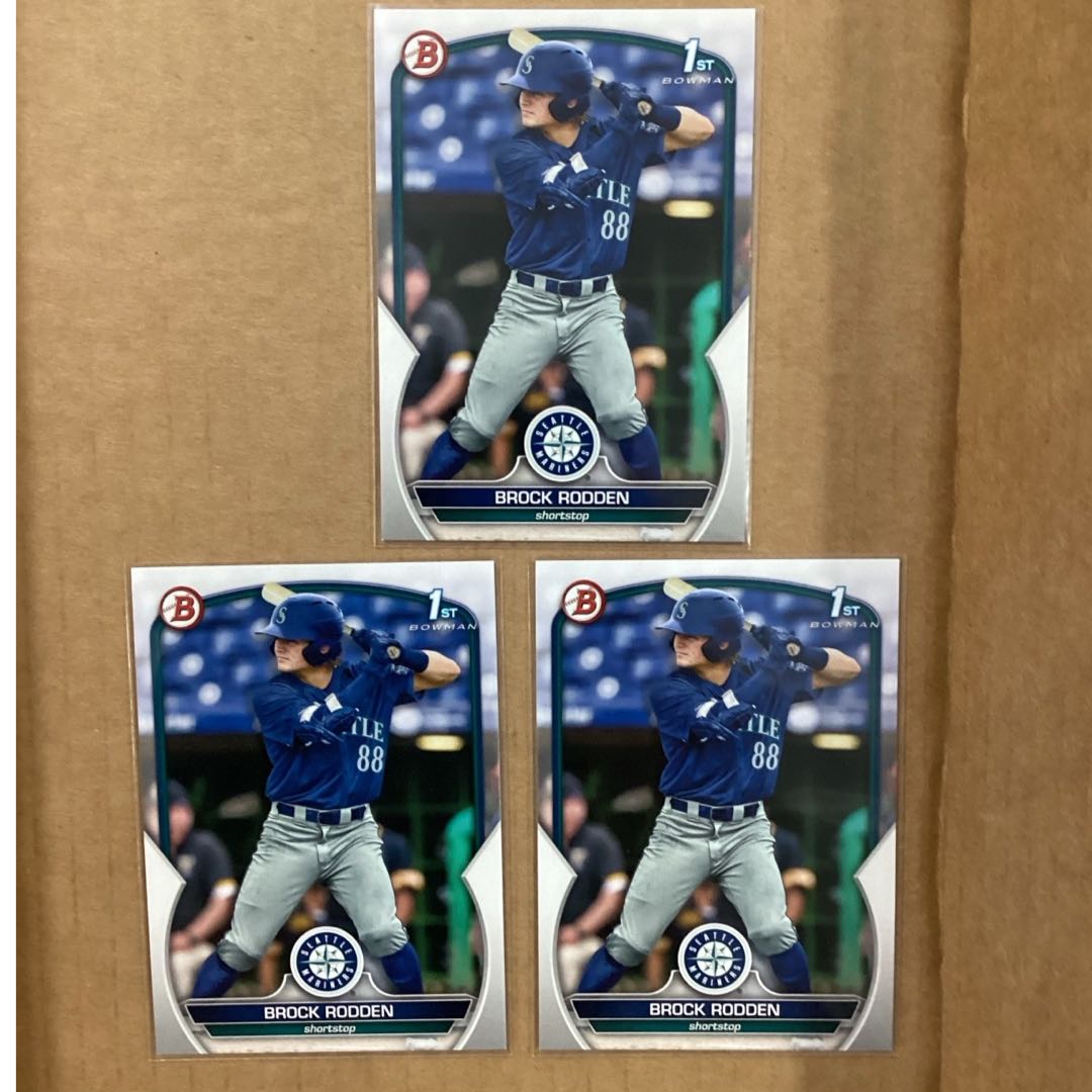 Lot Of 3-Brock Rodden 2023 Bowman Draft 1st Base Paper Seattle Mariners ...