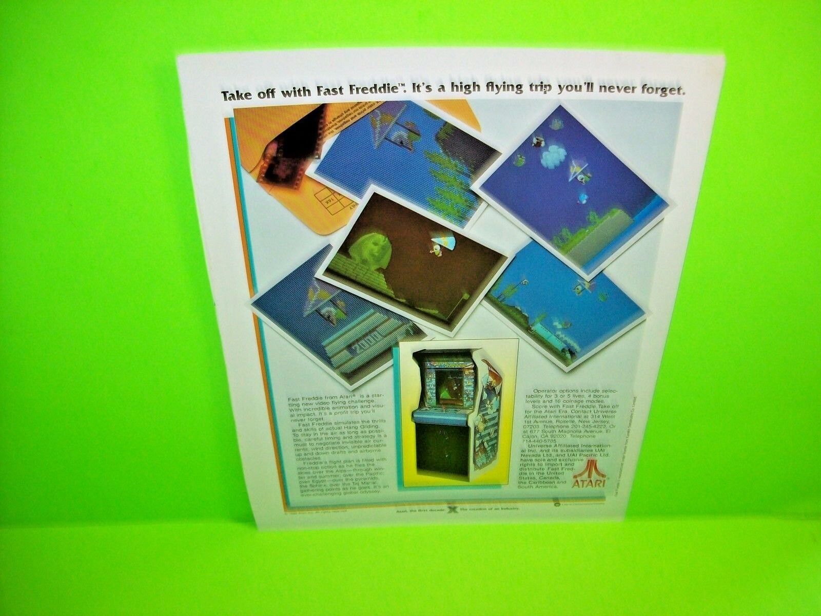 FAST FREDDIE 1982 Vintage Retro Video Arcade Game Pull Out Print Ad Retro