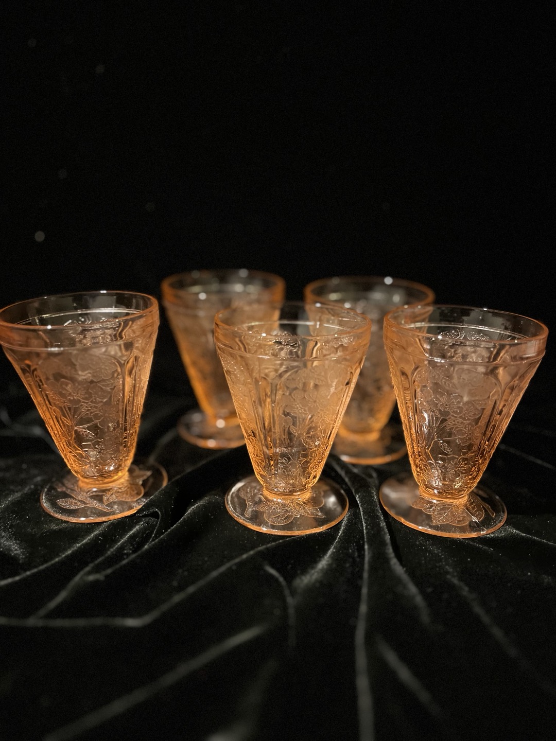 Vintage Pink Depression Glass Mayfair Cherry Blossom Juice Sherbet ...