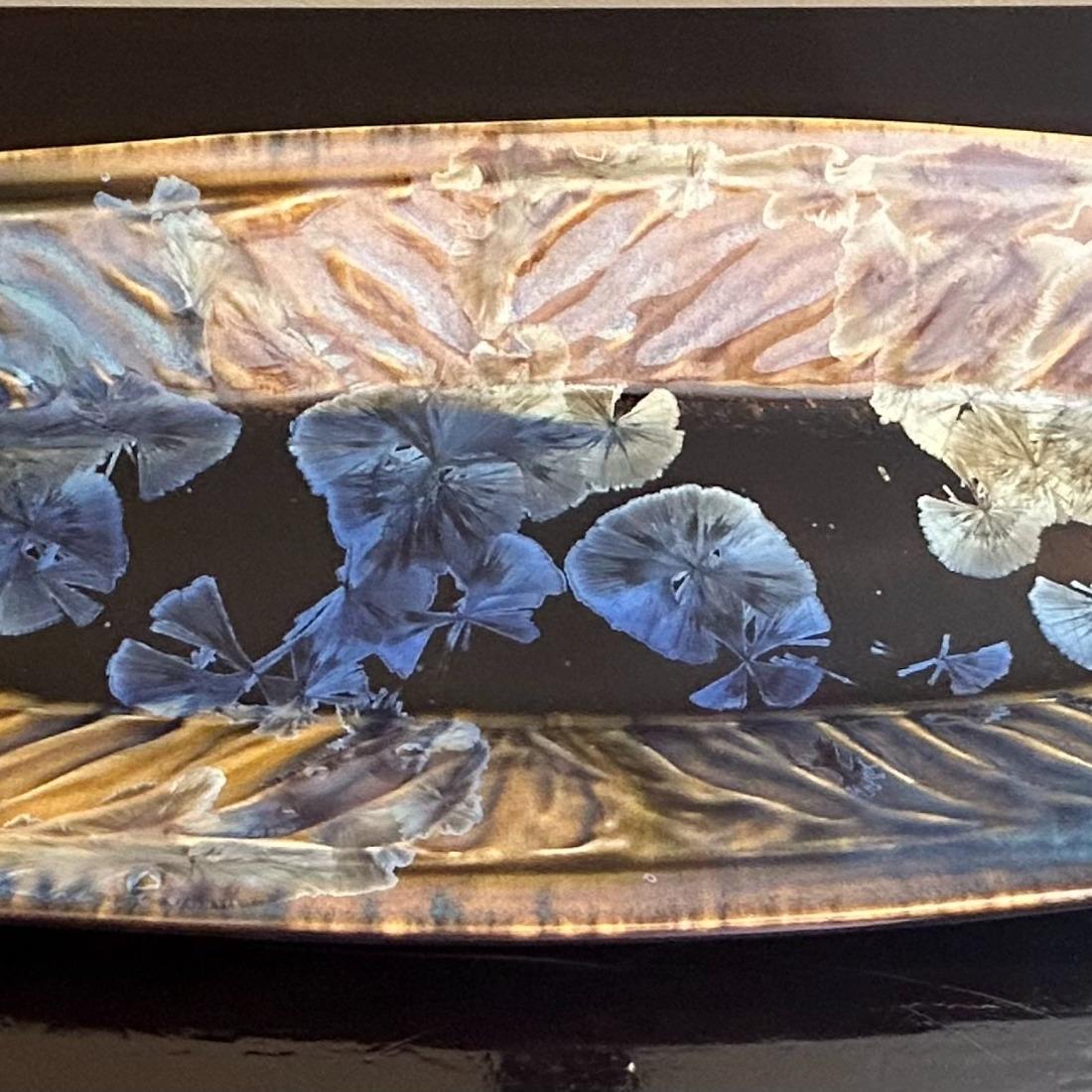 Bill Campbell Studio Art Pottery Flambe Crystalline Glaze 19" Tray