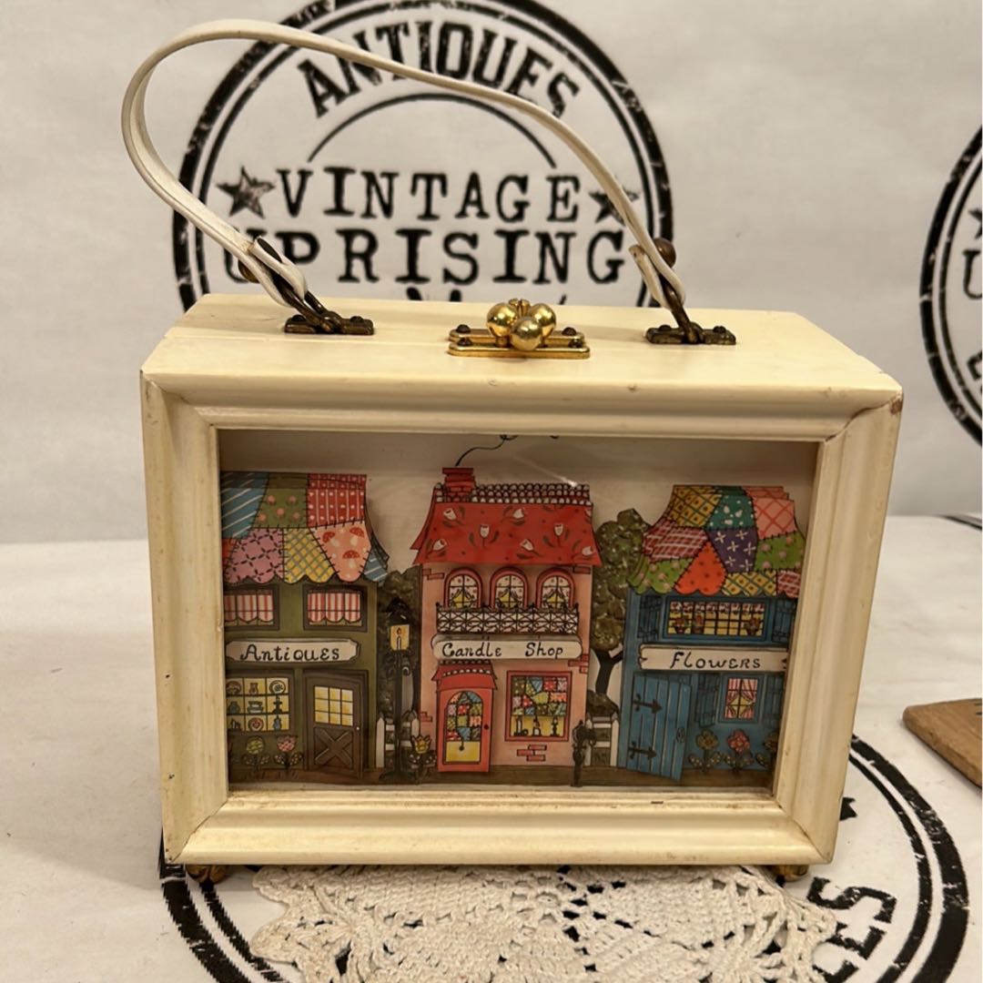 Vintage Wood Shadow Box Purse