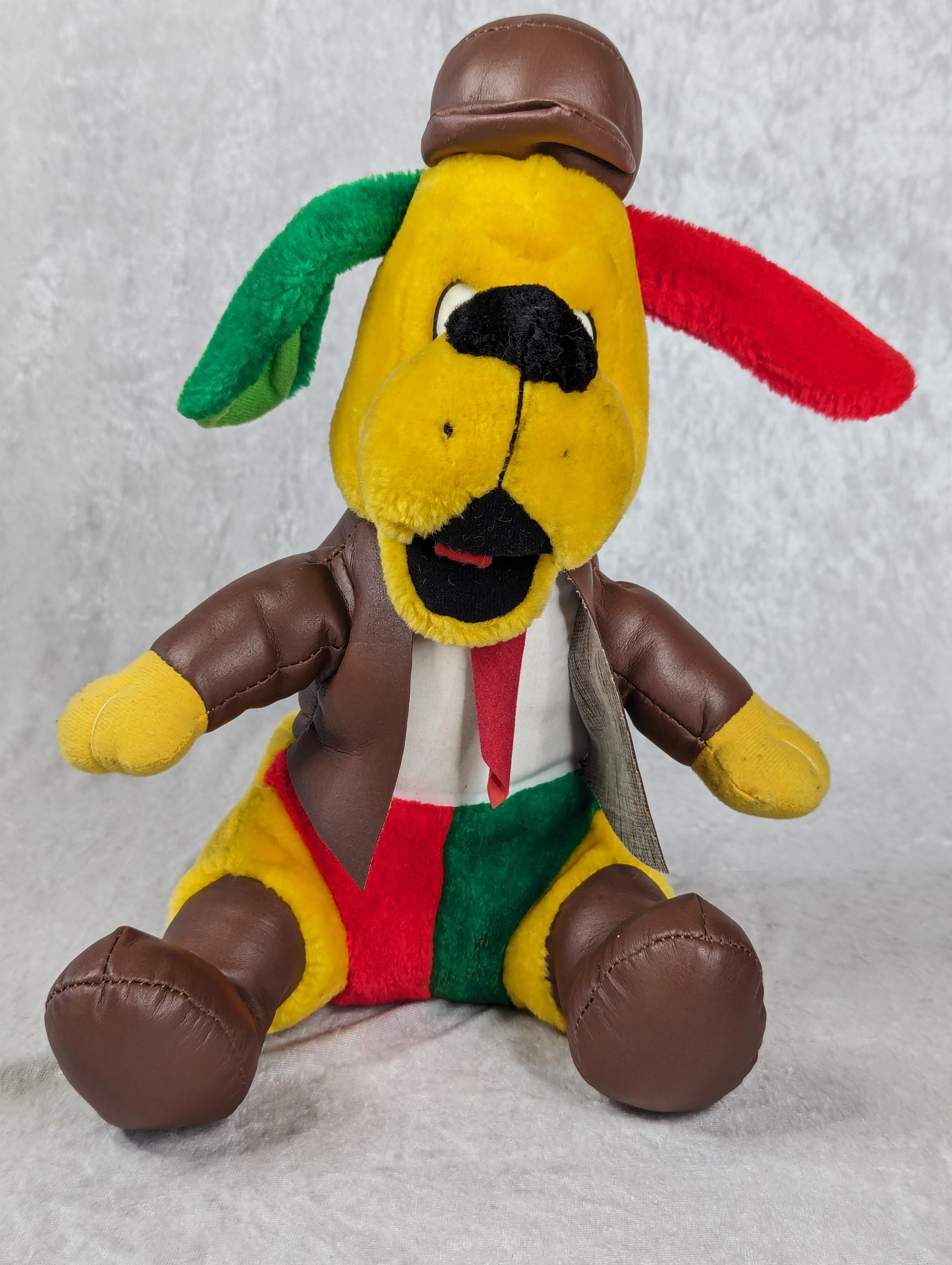 Plush Dog In Suit 12" Stuffed Animal Kuddle Me Toys Faux Leather Hat ...
