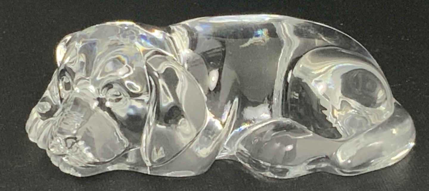 Sleeping Art Glass Dog Figurine